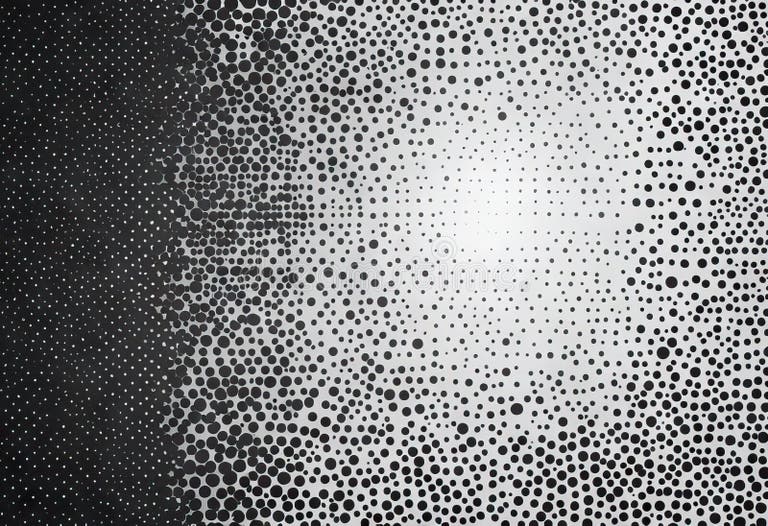 Vertical Bw Gradient Halftone Dots Background, Horizontal Template ...
