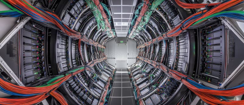 The Vertical Cable Organizer is Designed for Data Centers. Stock Image ...