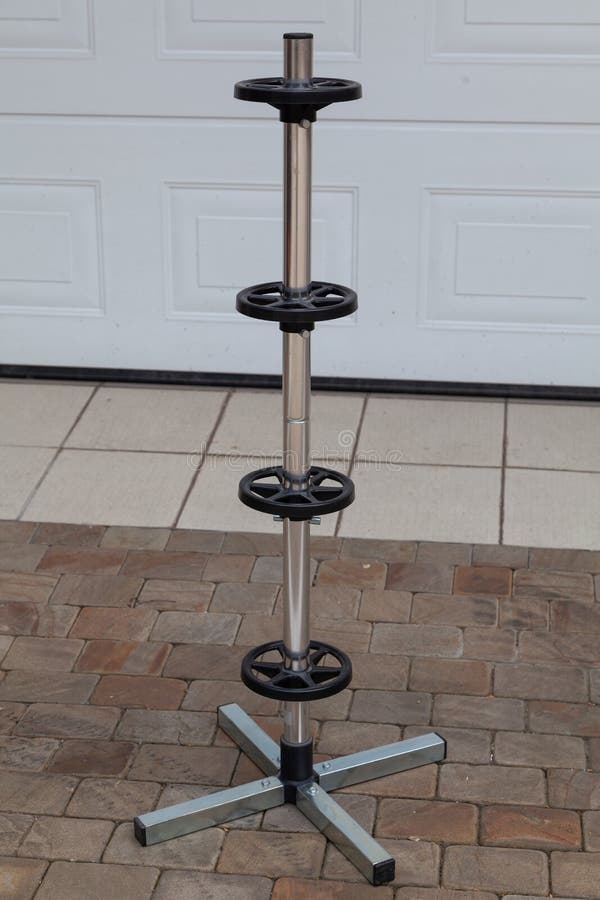 Four Car Wheels Stand Vertically in Corner of Garage Stock Image ...