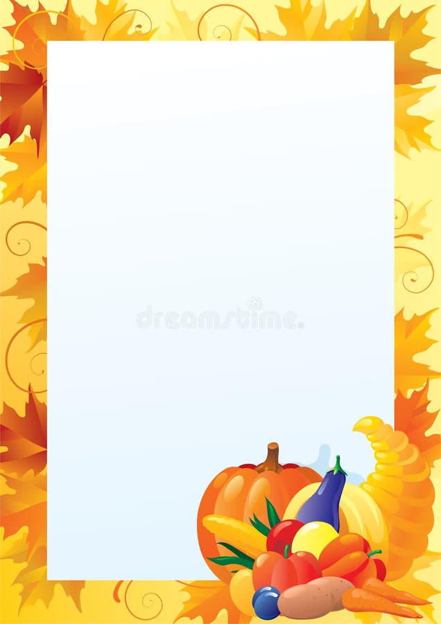 Cornucopia Border Utklipp Border Cornucopia Stock Illustrations
