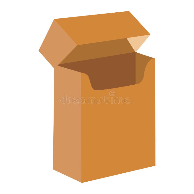 Vertical Carton Delivery Packaging Open. Cardboard Box Mockup. Stock ...
