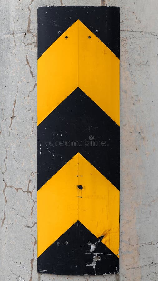 Vertical Caution Striped Yellow and Black Sign Stock Image - Image of ...