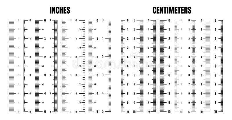 Vertical Centimeter and Inch Scale for Measuring Length or Height ...