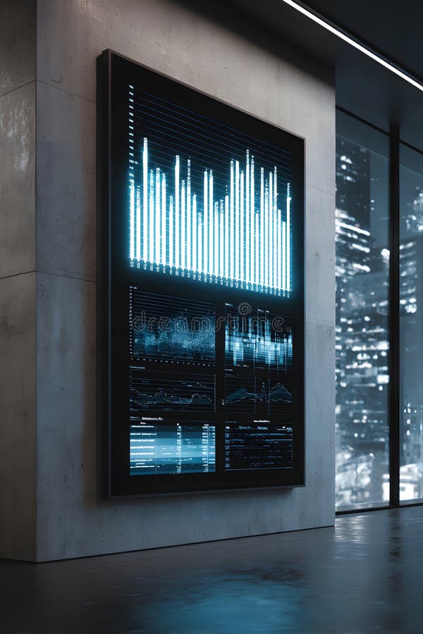 Vertical Chart Display of Rising Court Case Data on a Wall Screen in a ...