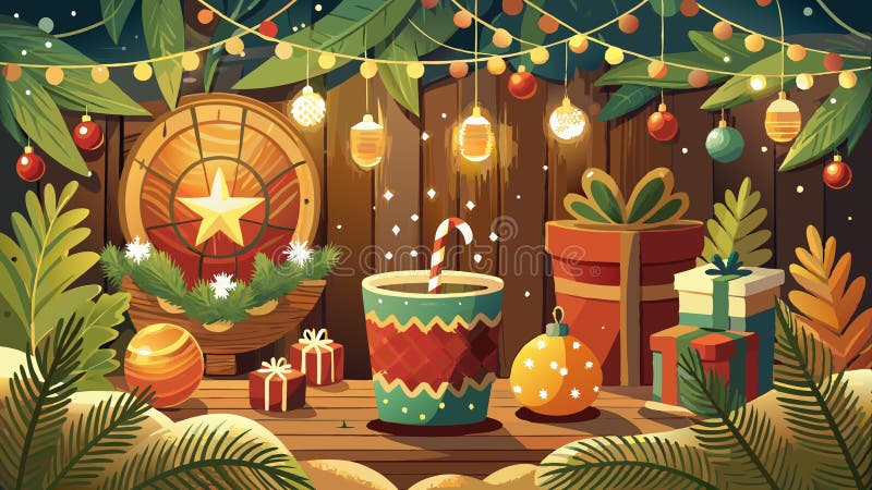 Vertical Christmas Background. Cozy Holiday Backdrop with Rustic ...