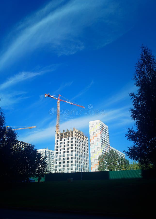 Vertical City Building Construction Background Stock Image - Image of ...