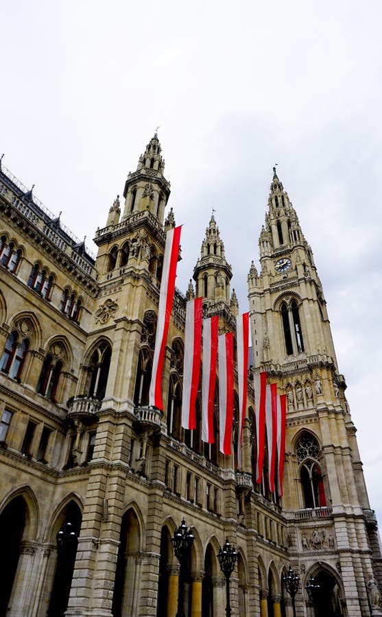 Vertical City Hall in Vienna Austria Stock Photo - Image of exterior ...