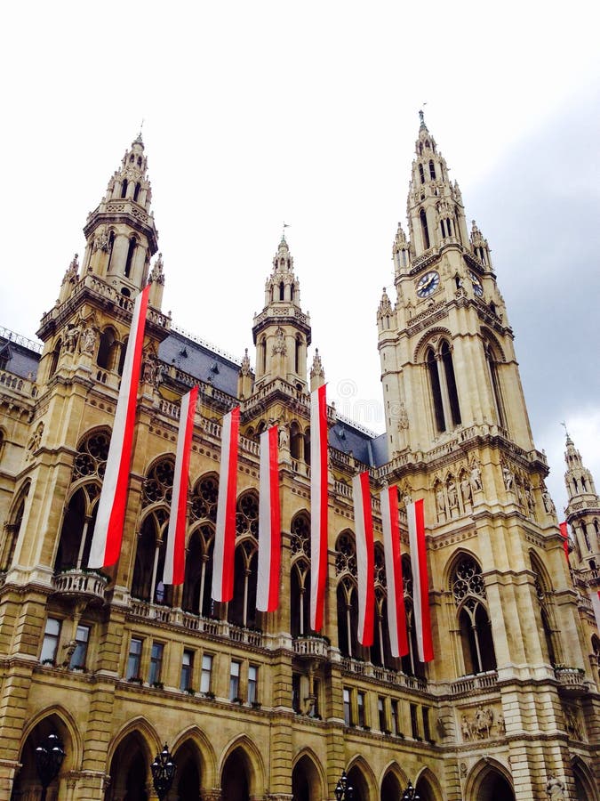 Vertical City Hall in Vienna Austria Stock Photo - Image of national ...
