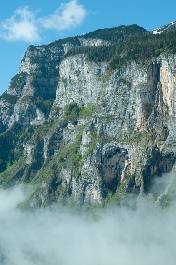 Vertical Cliffs of, Dolomite Mountain Range Stock Photo - Image of ...