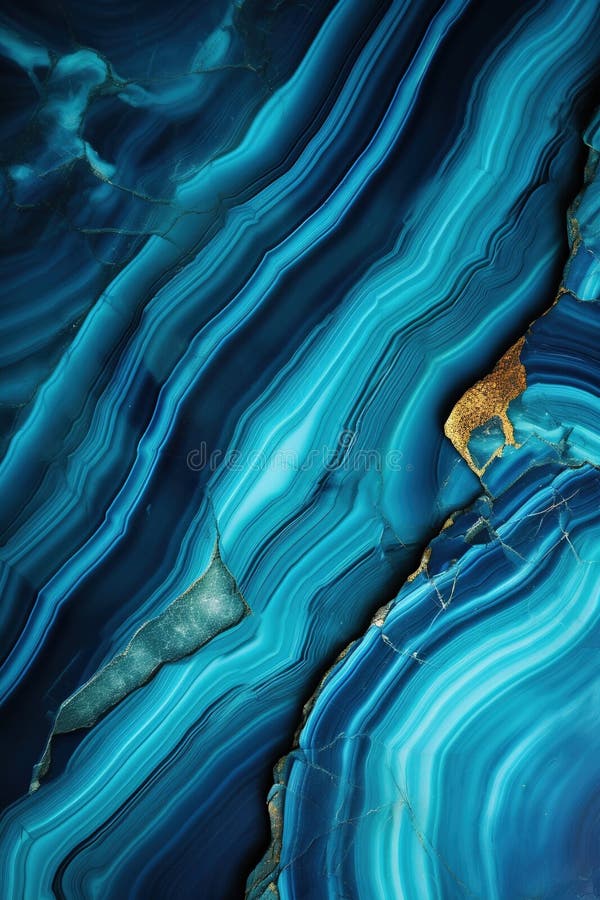 Vertical Close Up Abstract Background Gem Malachite Texture Blue Colors ...
