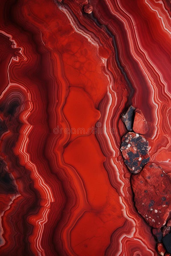 Vertical Close Up Abstract Background Gem Malachite Texture Bright Red ...
