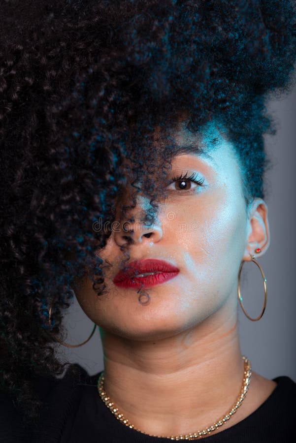 Vertical Close-up Portrait of Beautiful Young Woman with Hair To Her ... Vertical Close-up Portrait of Beautiful Young Woman with Hair To Her ...
