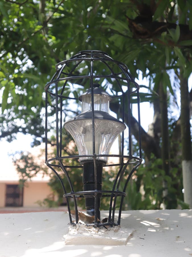 Vertical Close-up Shot of a Light Lamp Stock Image - Image of trees ...