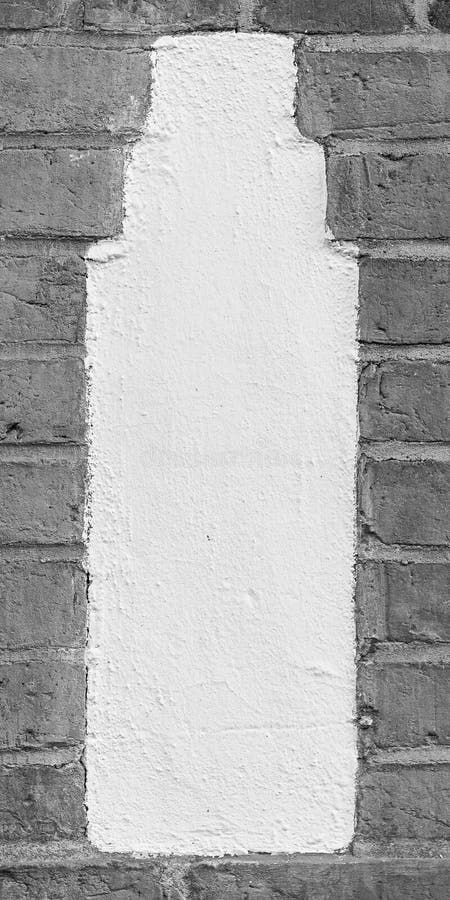 Single Worn Plaster Inlay in Brick Wall Stock Photo - Image of masonry ...