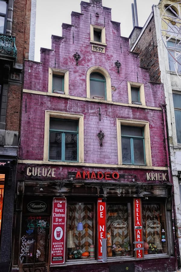 Vertical Closeup on an Authentic Restaurant Serving Mainly Spare-ribs ...