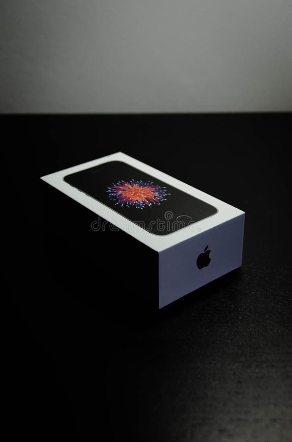 Vertical Closeup of a Black IPhone SE 2016 Box. Editorial Photo - Image ...