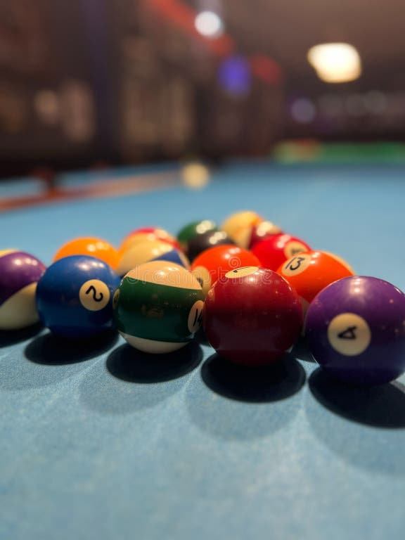 Vertical Closeup of Bowling Balls Arranged in a Triangle Stock ...