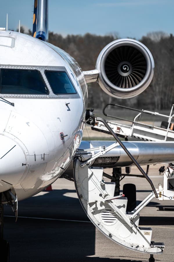 Vertical Closeup of the Cockpit of an Airplane Stock Photo - Image of ...