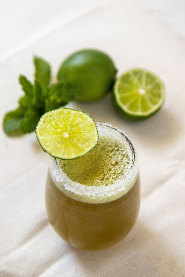 Vertical Closeup of a Cocktail in a Glass with Lime Stock Image - Image ...