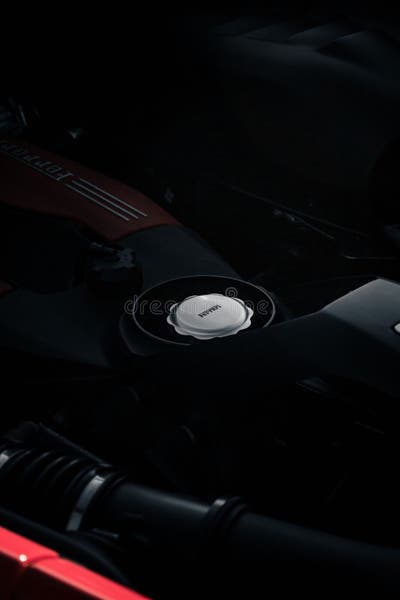 Vertical Closeup of Ferrari 488 GTB Engine Bay. Editorial Photography ...