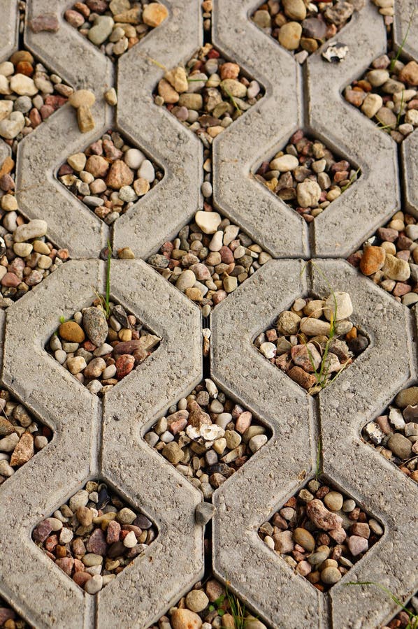 Vertical Closeup High Angle Shot of a Patterned Cobblestone Ground ...