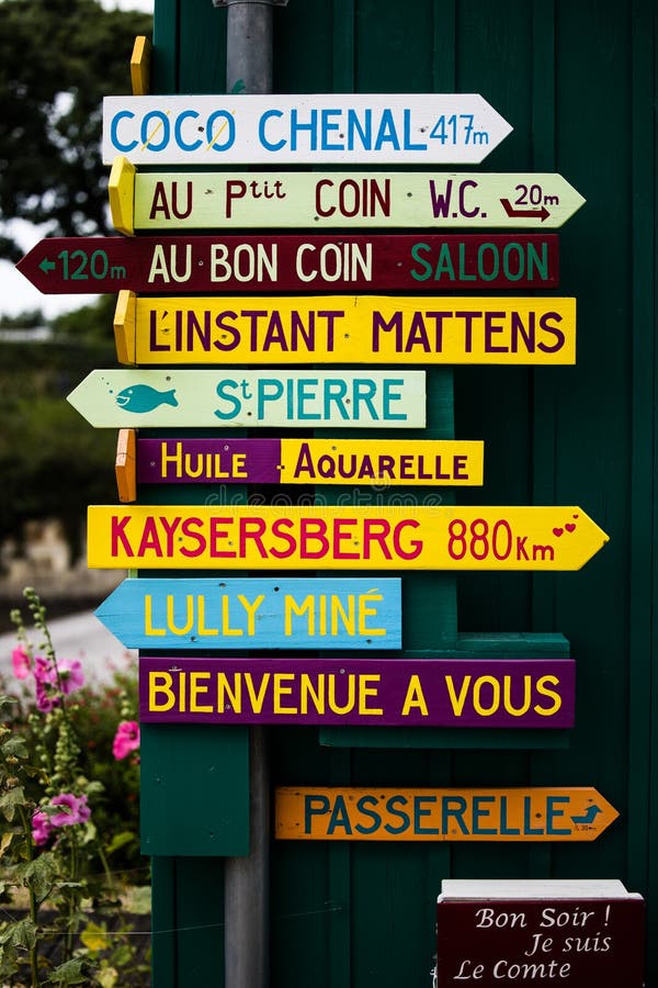 Vertical Closeup of Indication Signs in a Port Editorial Photography ...