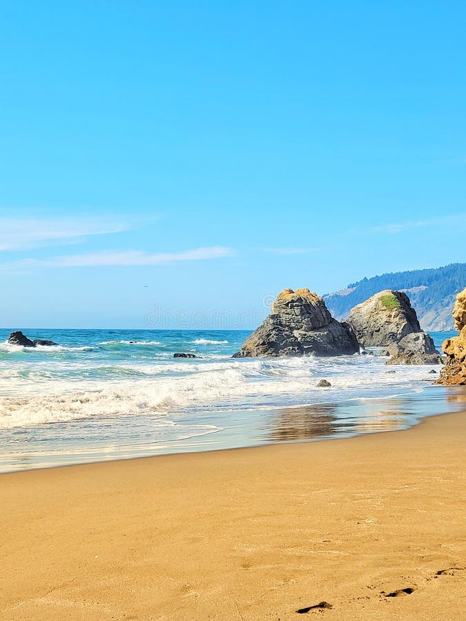 Vertical Closeup of Malibu Beach with Stones Clear Sky Background Stock Photo - Image of stones ...
