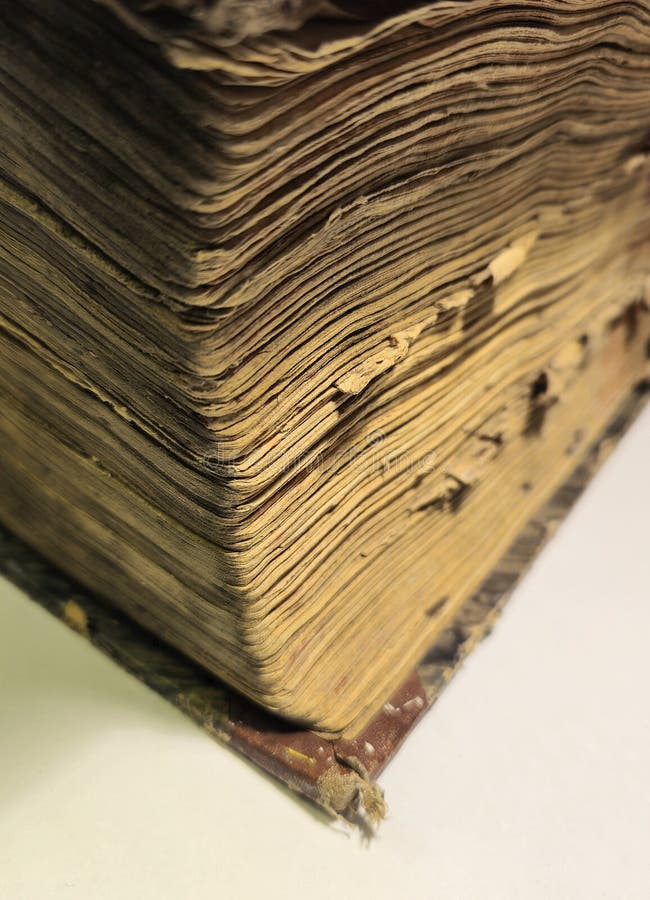 Vertical Closeup of Old Book Pages Stock Photo - Image of texture ...