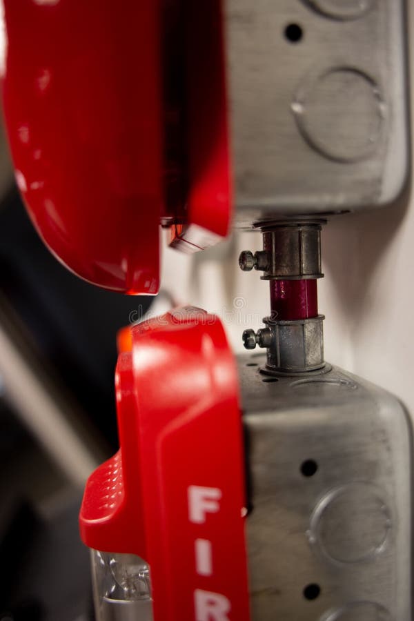 Vertical Closeup of a Red Fire Alarm System Sensor Stock Image - Image ...