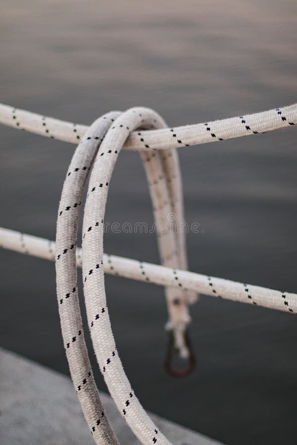Vertical Closeup of a Rope on the Boat Stock Image - Image of ship ...