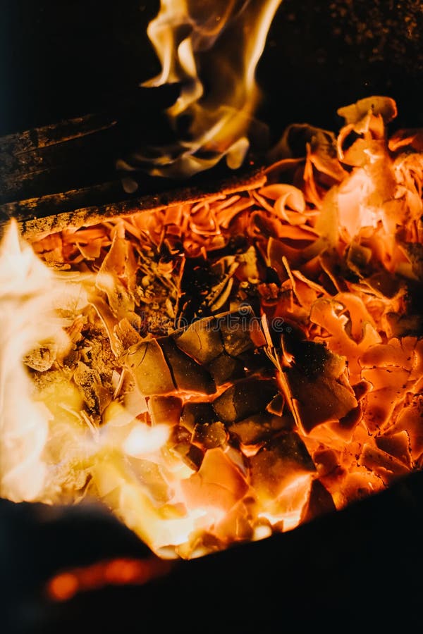 Vertical Closeup Shot of Bright Red Fire Flames Stock Photo - Image of ...