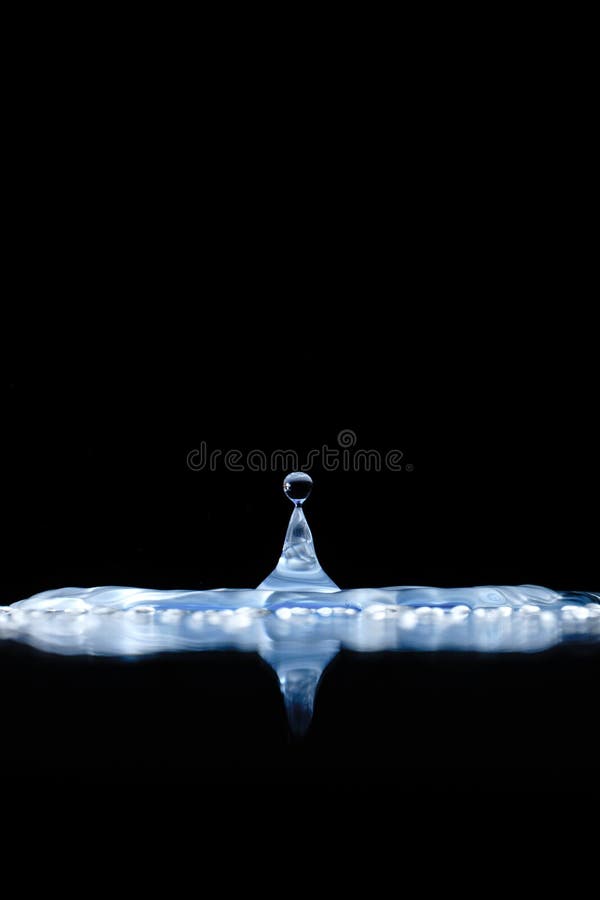 Vertical Closeup Shot of Clear Water Splash Isolated on a Dark ...