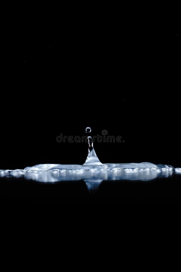 Vertical Closeup Shot of Clear Water Splash Isolated on a Dark ...