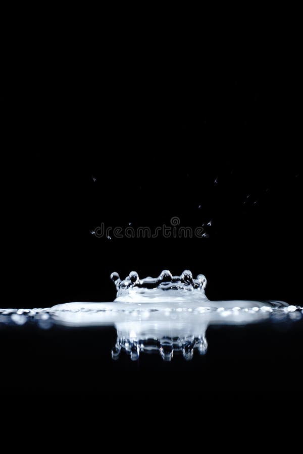 Vertical Closeup Shot of Clear Water Splash Isolated on a Dark ...