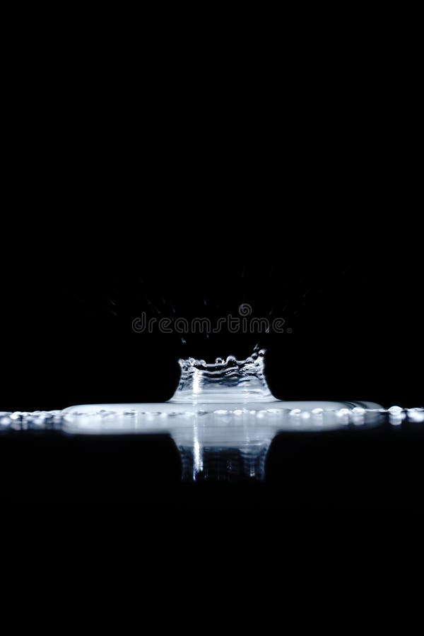 Vertical Closeup Shot of Clear Water Splash Isolated on a Dark ...