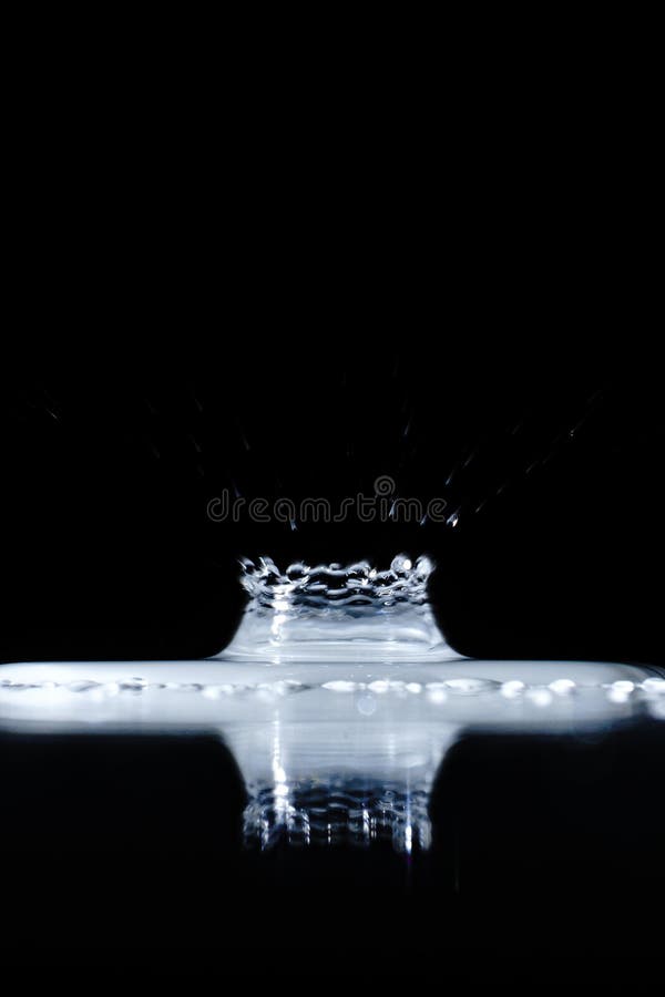 Vertical Closeup Shot of Clear Water Splash Isolated on a Dark ...