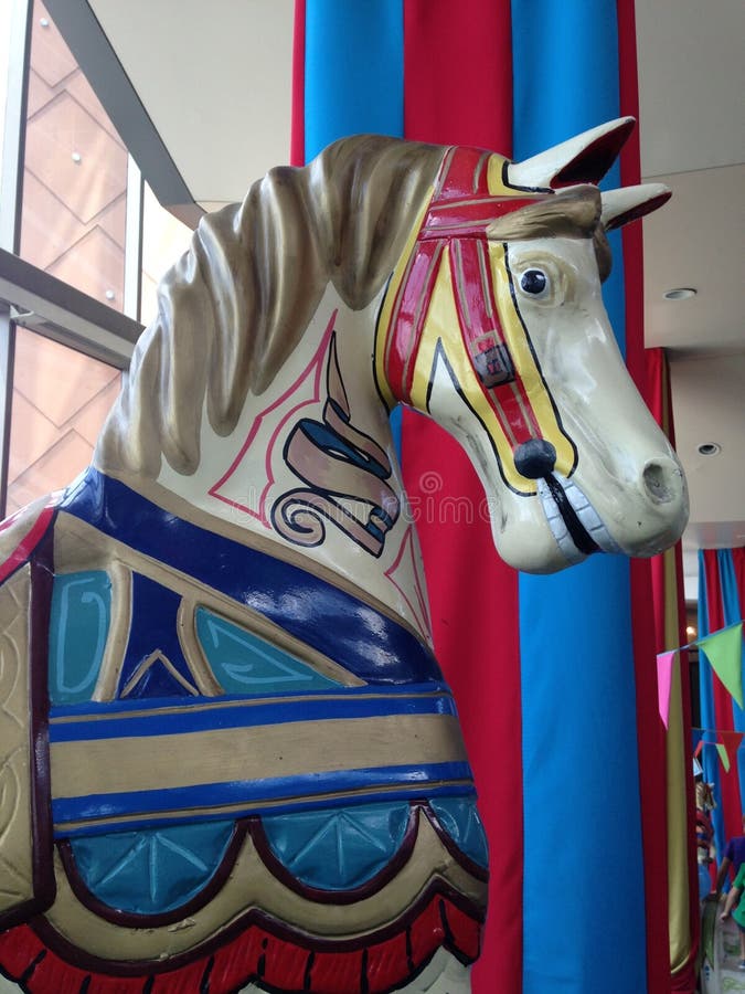 Vertical Closeup Shot of Colorful Carousel Horse Stock Image - Image of ...