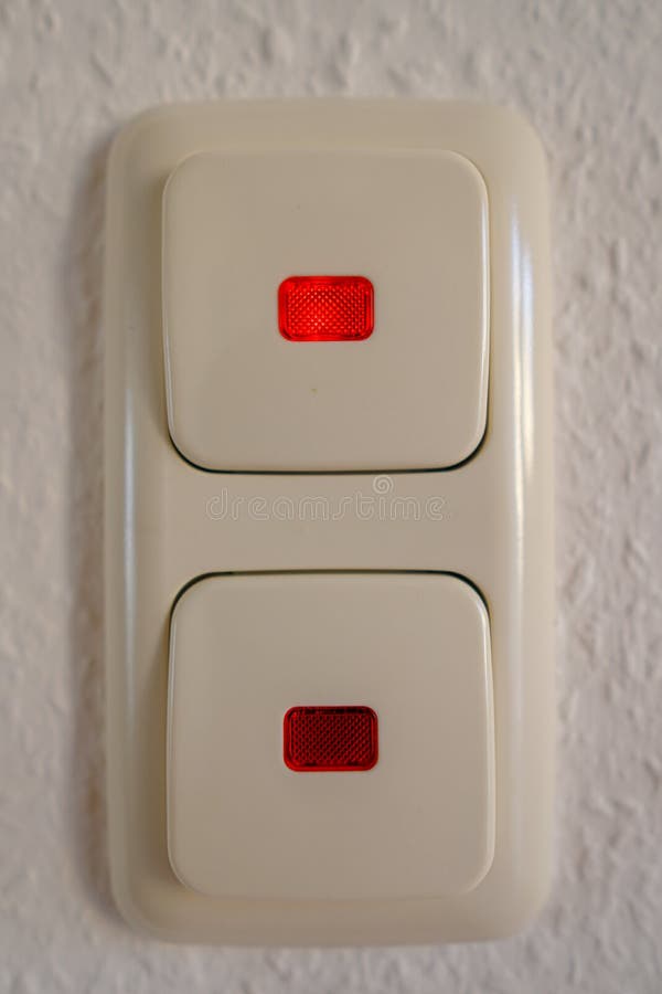 Vertical Closeup Shot of a Double Light Switch Stock Image - Image of ...