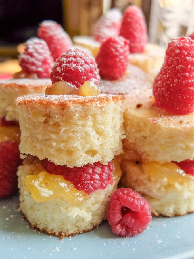 Vertical Closeup Shot of a Few Delicious Raspberry Pies Stock Photo ...