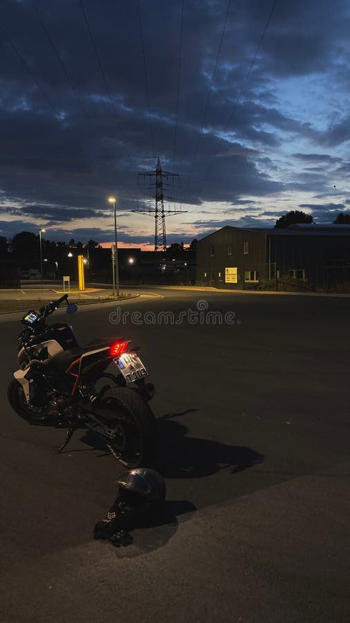Vertical Closeup Shot of a KTM Duke 125 Parked during Night Editorial ...