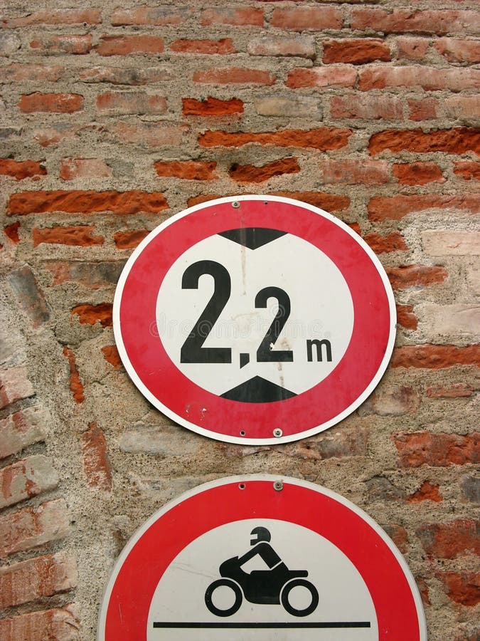 Vertical Closeup Shot of a 2,2m Road Sign Stock Image - Image of street ...