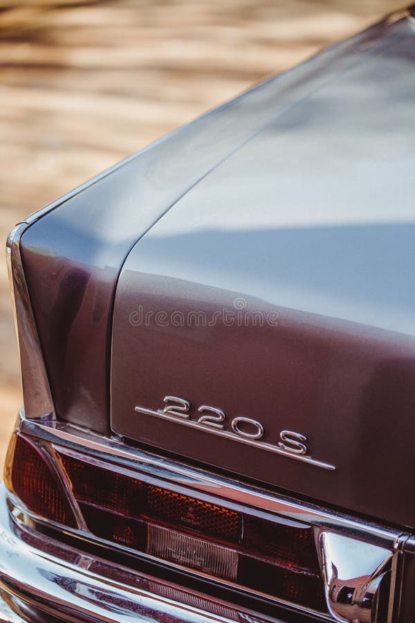 Vertical Closeup Shot of the Trunk of a Mercedes Benz 220s from 60 S ...