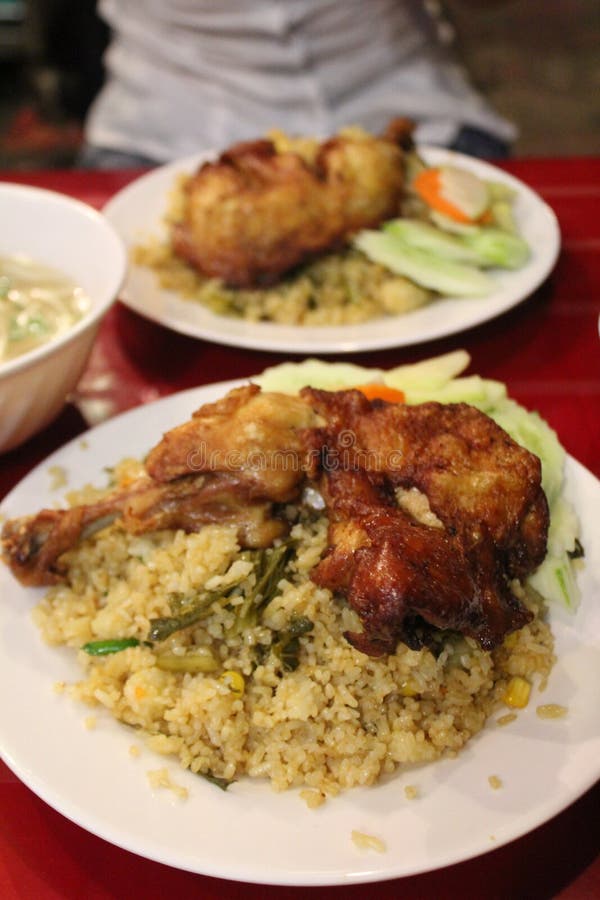 Vertical Closeup of a Two Plates of Delicious Food Stock Image - Image ...