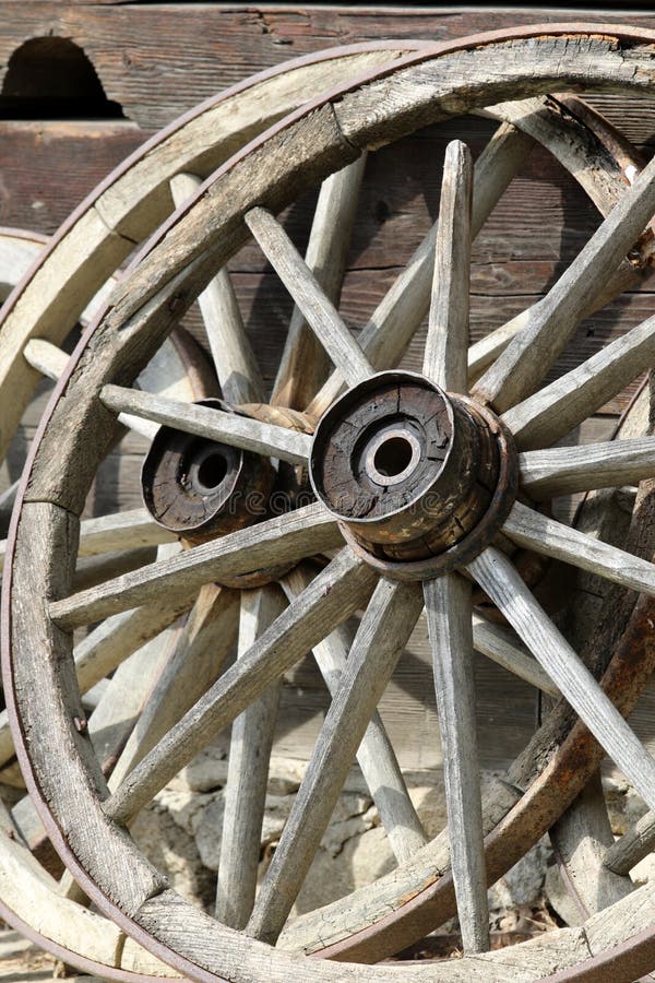 Vertical Closeup of Wooden Carriage Wheels. Stock Image - Image of ...