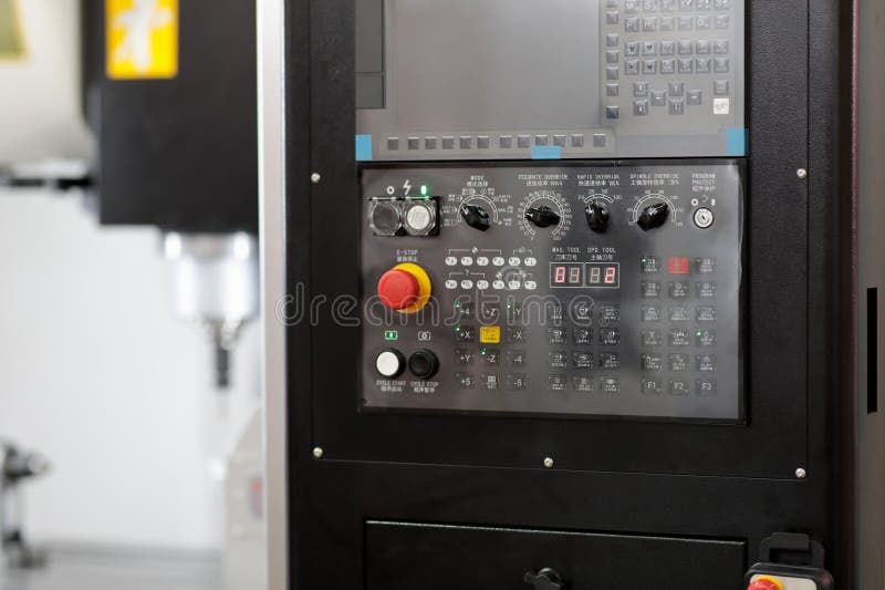 Vertical CNC Milling Machine with Control Panel Stock Image - Image of ...