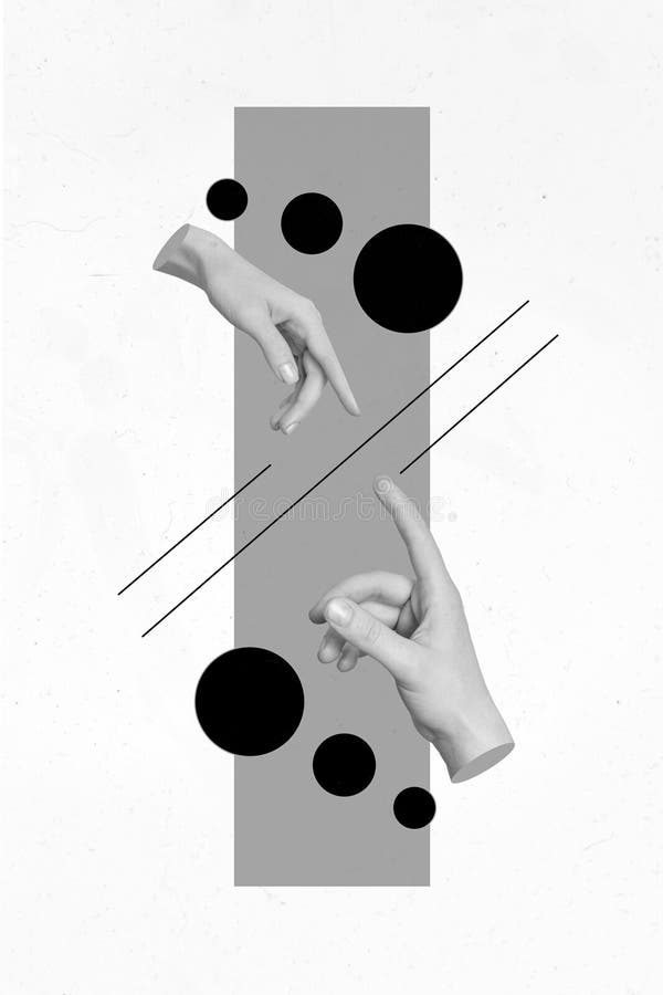 Vertical Collage Artwork Design Photo of Human Fingers Pointing ...