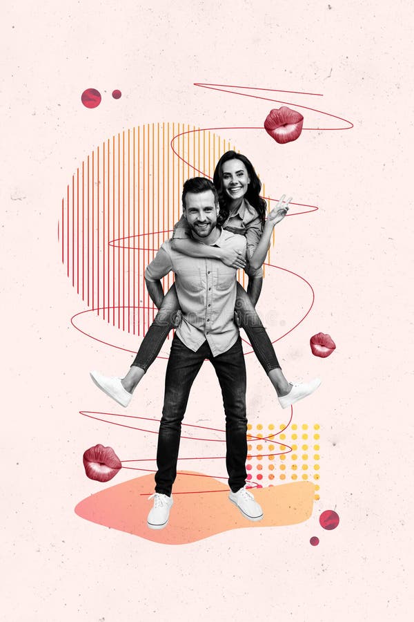 Vertical Collage Creative Illustration Funny Cheerful Positive Young ... Vertical Collage Creative Illustration Funny Cheerful Positive Young ...