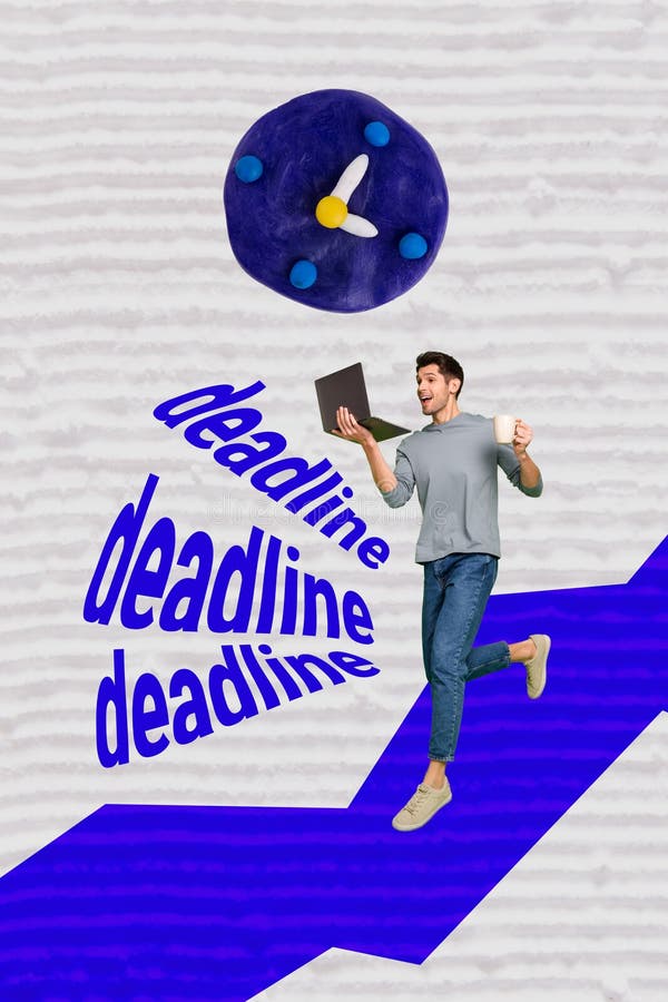 Vertical Collage Image of Mini Excited Guy Hold Use Netbook Run ...