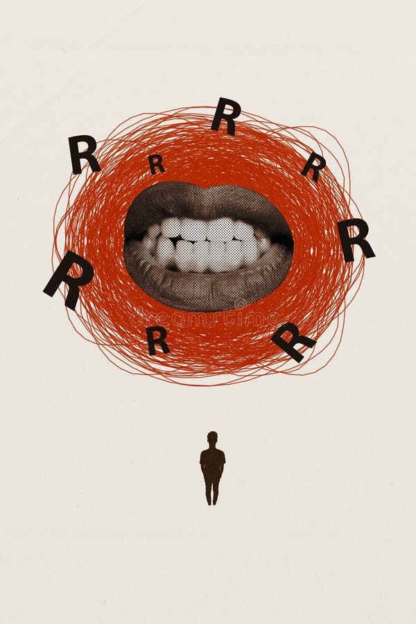 Vertical Collage Picture Creative Aggression Harassment Yell Human ...