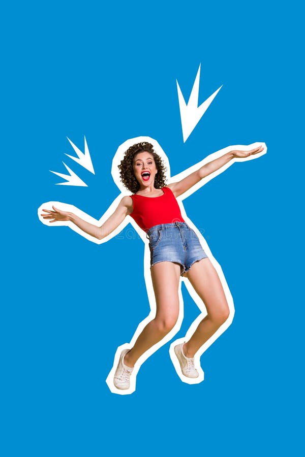 Vertical Collage Picture of Positive Nice Girl Enjoy Dancing Chilling ... Vertical Collage Picture of Positive Nice Girl Enjoy Dancing Chilling ...